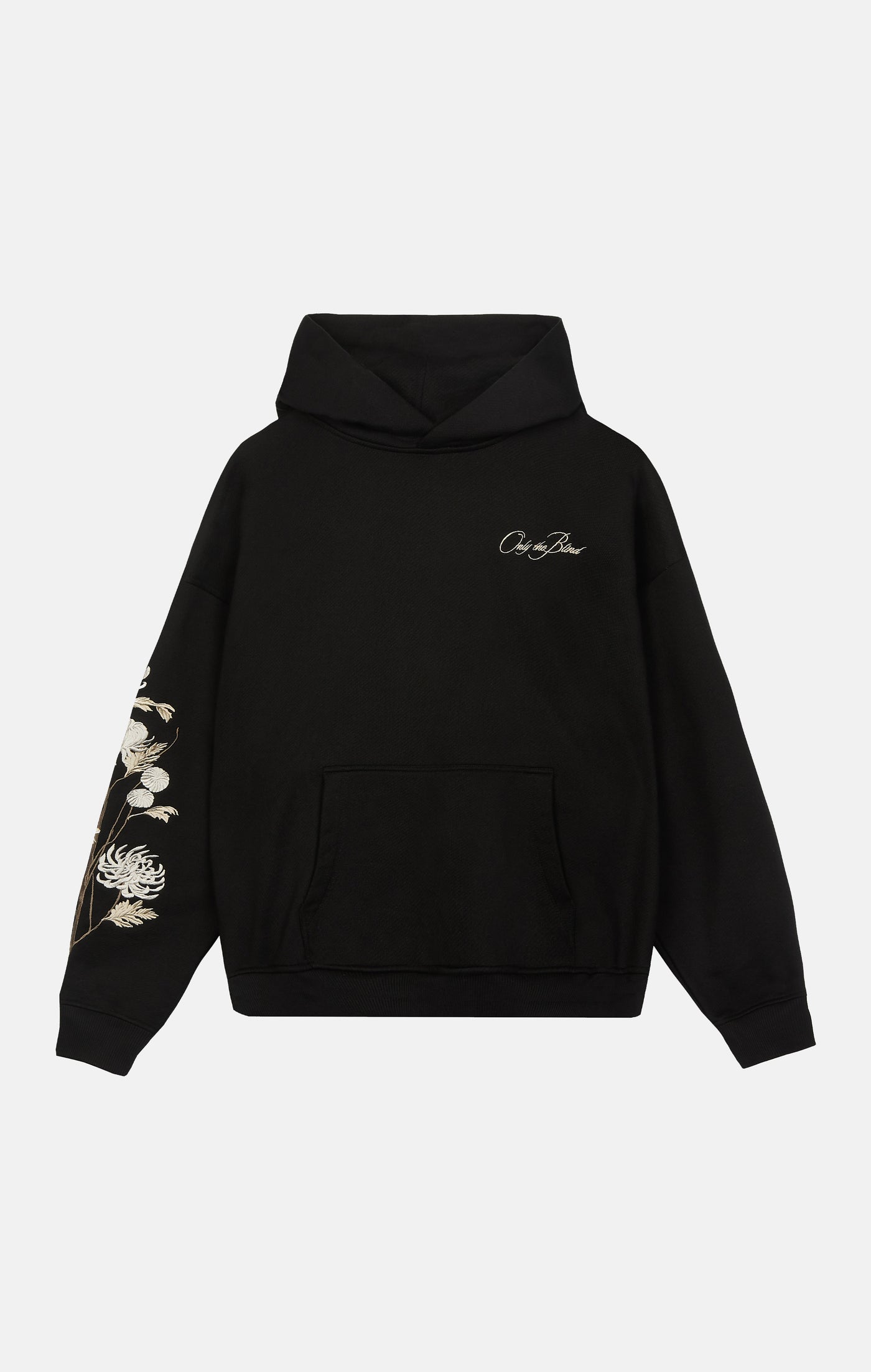 ONLY THE BLIND - Colt Black Embroidered Floral Hoodie